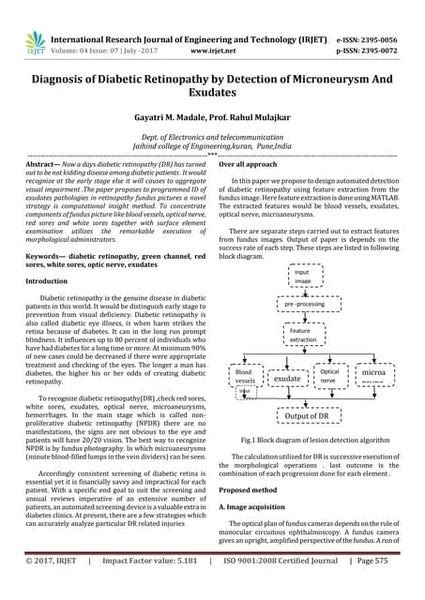 irjet automated detection of diabetic retinopathy using deep learning