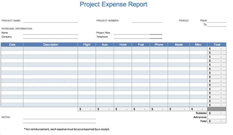 Free Excel Expense Report Template Printable Word Searches