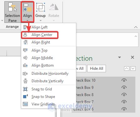 How To Align Checkboxes In Excel 2 Easy Ways ExcelDemy