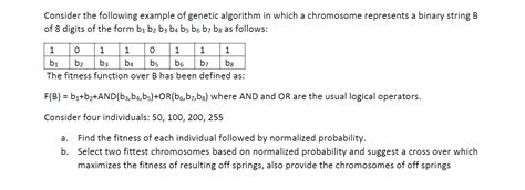 solved consider the following example of genetic algorithm