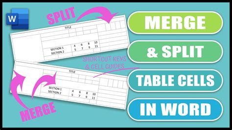 How To SPLIT And MERGE Table CELLS COLUMNS ROWS In Word YouTube