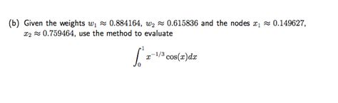 solved a a 2 point gaussian quadrature rule for integrals