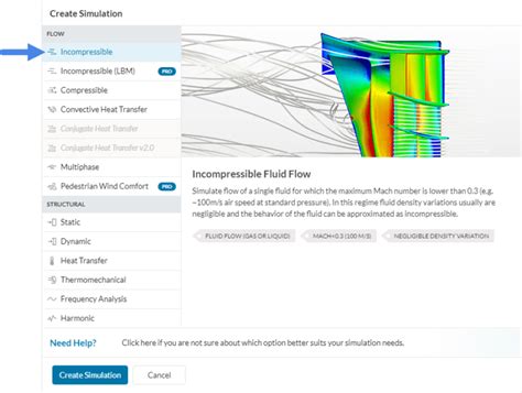 incompressible fluid flow analysis analysis types simscale
