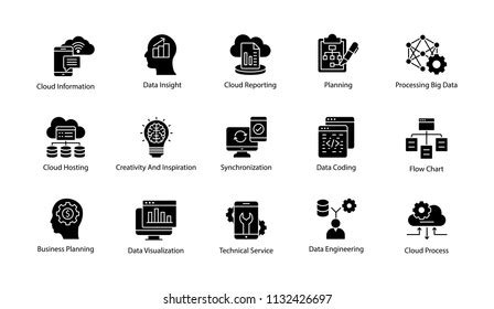 Set Machine Learning Concept Icons Design Stock Vector Royalty Free