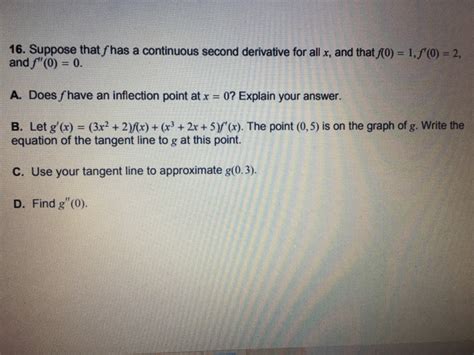 solved suppose that f has a continuous second derivative for