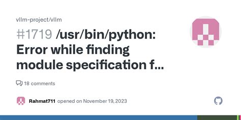 Usr Bin Python Error While Finding Module Specification For Vllm