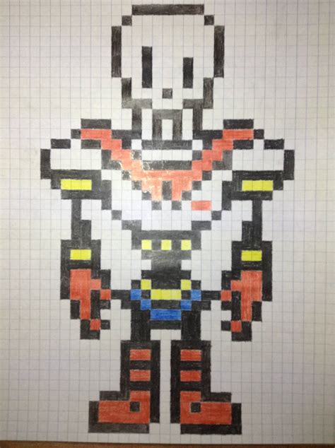 Papyrus Undertale Pixel Art Grid
