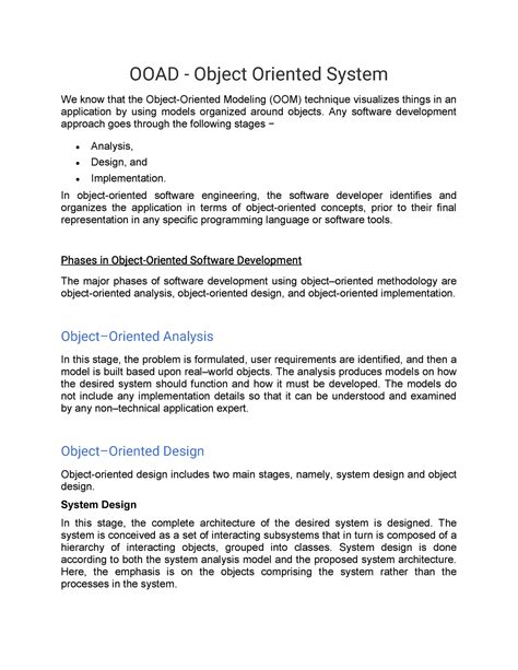 lecture 3 230629 175647 ooad object oriented system we know that the object oriented