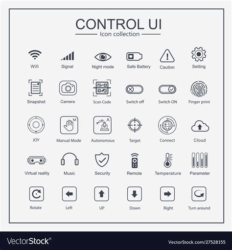Control User Interface Icon Set Royalty Free Vector Image