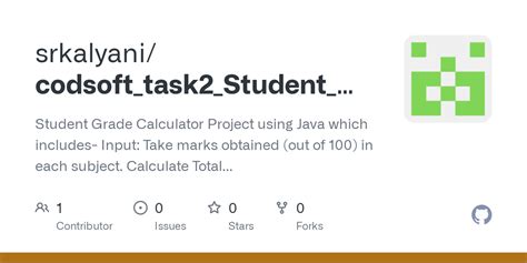 GitHub Srkalyani Codsoft Task2 Student Grade Calculator Student