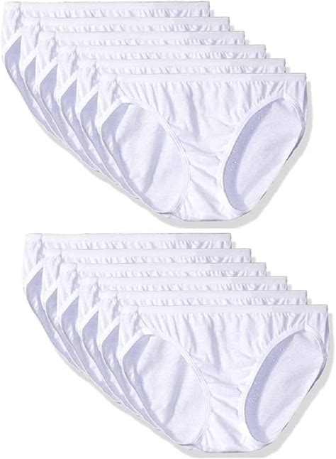 Hanes 12 Pack 100 White Cotton Bikini Underwear Women Panties Sexy Womenâ€s