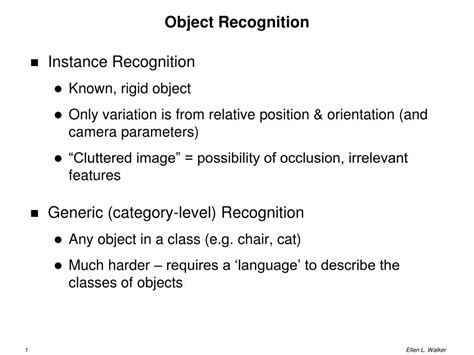 ppt object recognition powerpoint presentation free download id 6007654