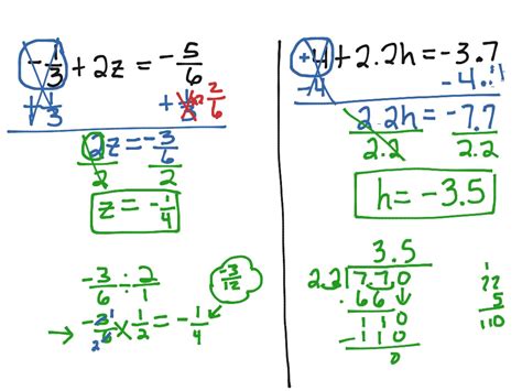 showme solving two step equations with fractions