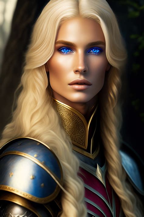 Lexica Elf Knight Blond Hair Blue Eyes