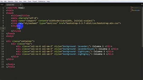 sintaxis basica de bootstrap col and row clearfix youtube