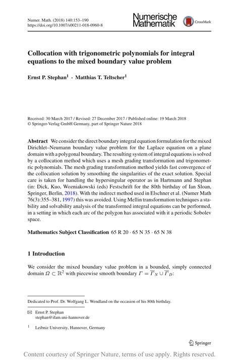 collocation with trigonometric polynomials for integral equations to the mixed boundary value