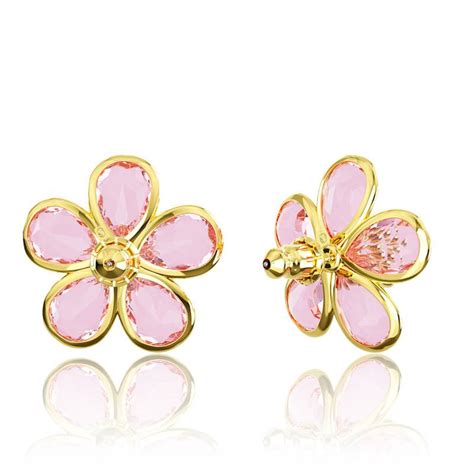 Puces d oreilles Fleurs Métal Cristaux 5656635 Swarovski Ocarat