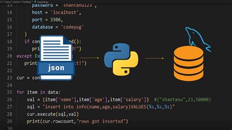 insert json data into mysql table python mysql tutorial codeyug youtube