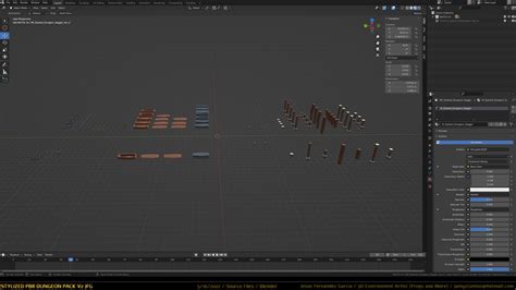artstation stylized pbr dungeon pack jfg v2 [source files] fbx blend files pbr ue4