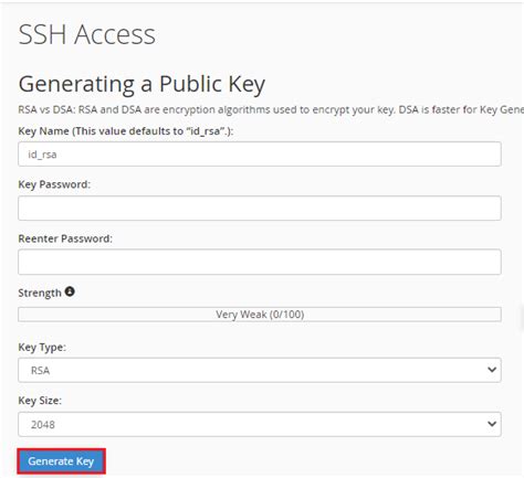 How To Generate A New Key SSH Access