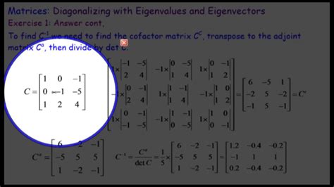 matrices diagonalize with eigenvalues and eigenvectos youtube