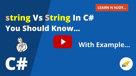 string vs string in c you should know… learn n njoy youtube