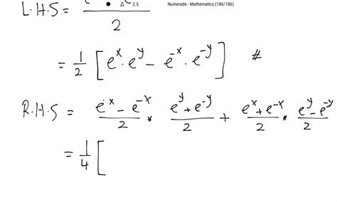 solved use the definitions of the hyperbolic functions to prove that each of the identities