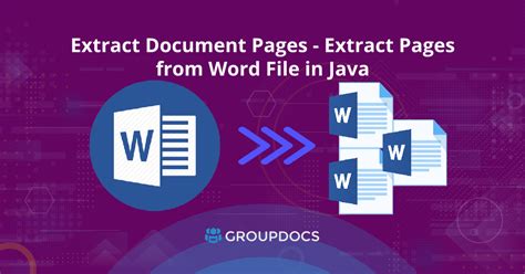 แยกหนา DOCX ใน Java โปรแกรมแยกคำ