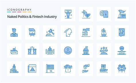 25 Naked Politics And Fintech Industry Blue Icon Pack 19256735 Vector