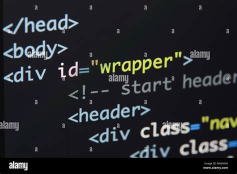 Real Html Code Developing Screen Programing Workflow Abstract