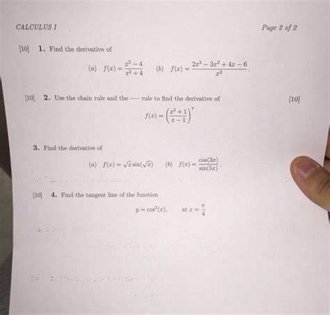 solved find the derivative of a f x x 2 4 x 2 4 b