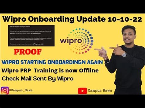 Wipro Onboarding Update Wipro Onboarding Mail Wipro Start