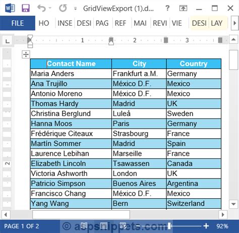 export gridview to word excel pdf csv formats in asp