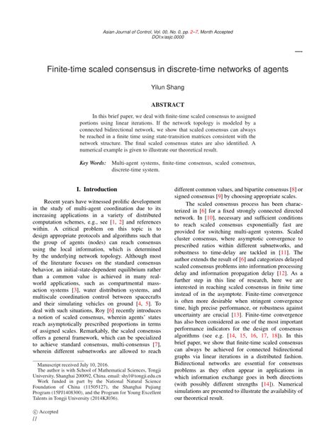 pdf finite time scaled consensus in discrete time networks of agents