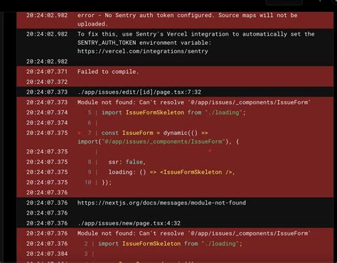getting errors when deploying to vercel next js projects build an issue tracker next js