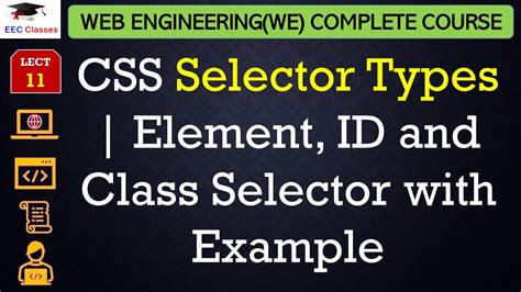 L Css Selector Types Element Id And Class Selector With Example
