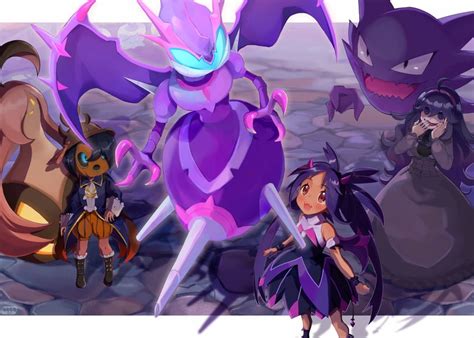 Hex Maniac Iris Allister Haunter Gourgeist And 3 More Pokemon And 3 More Drawn By Abe