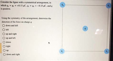 solved consider the figure with symmetrical arrangement in which qa 9b 8 15 uc ic qd 8 15