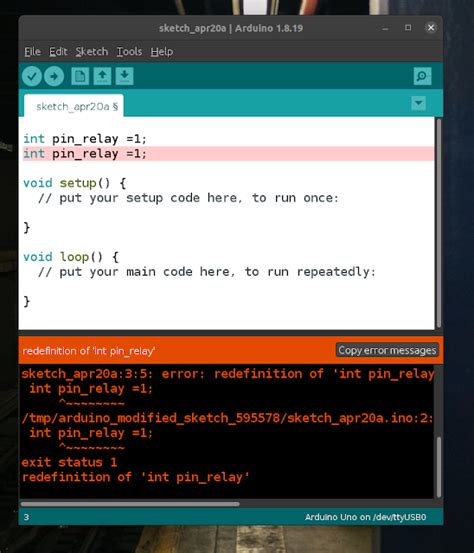 arduino error redefinition of