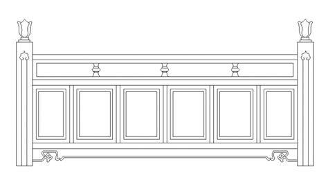 Classical Wooden Railing Cad Block Details Dwg File Cadbull