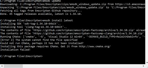C Emscripten Can T Find Path To Cmake Stack Overflow