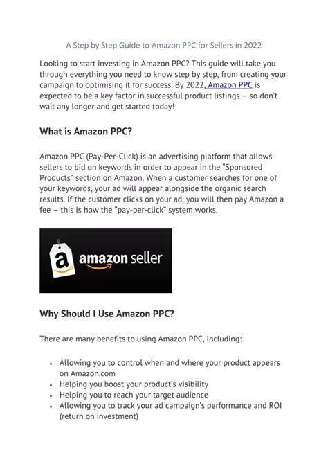 PPT A Step By Step Guide To Amazon PPC For Sellers In 2022 PowerPoint