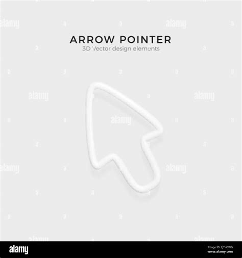 White Arrow Pointer In Realistic Cartoon Style 3D Cursor Symbol With