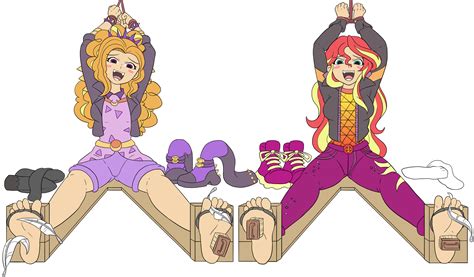 Adagio Dazzle And Sunset Shimmer Tickling By Icicle Wicicle 1517 On Deviantart
