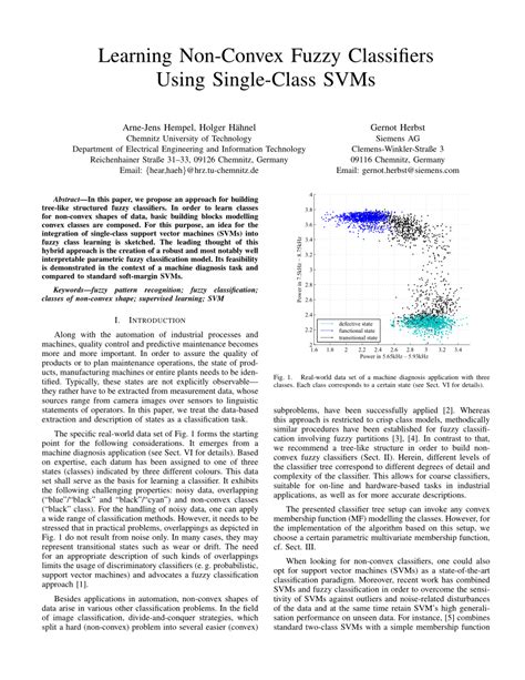 pdf learning non convex fuzzy classifiers using single class svms