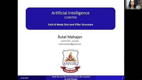 weak slot and filler structures in artificial intelligence 2180703 gtu semester 8 youtube
