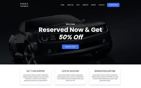 Anda Car Rental Landing Page Template Templatemonster
