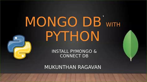 mongo db install pymongo and connect db youtube