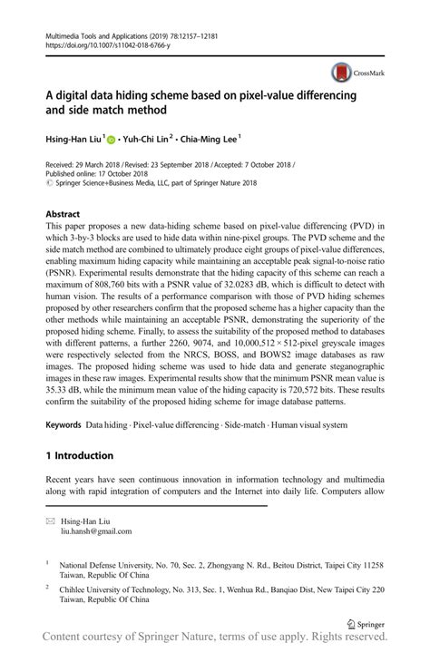 a digital data hiding scheme based on pixel value differencing and side match method