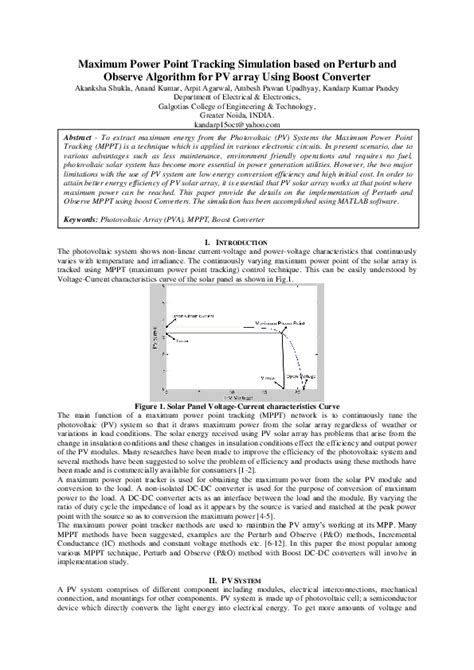 pdf maximum power point tracking simulation based on perturb and observe algorithm for pv